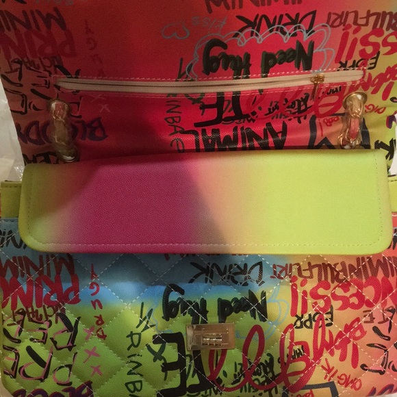 Bags | Graffiti Quilted Design Inspire Bag | Poshmark